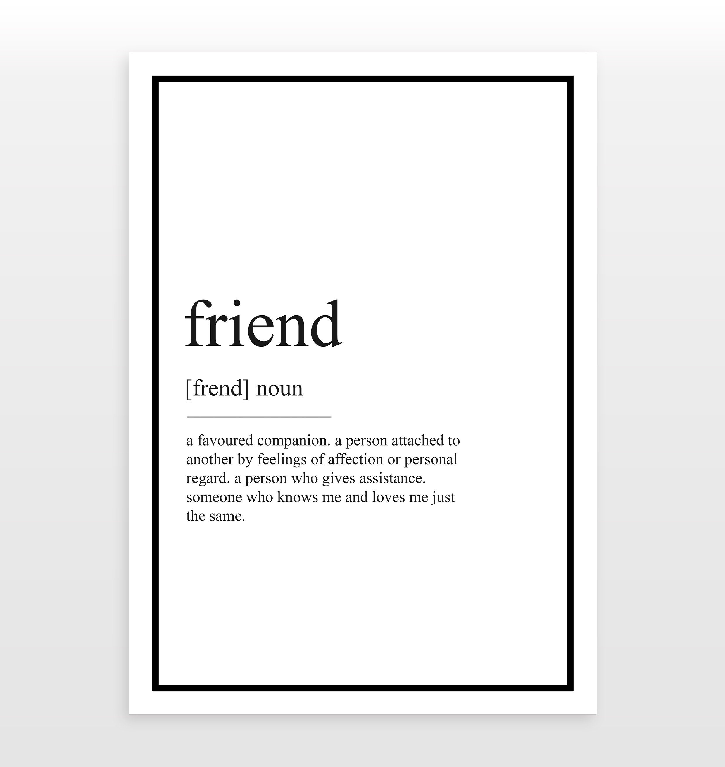 Friend Definition Print - Etsy