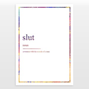 Slut Definition Print - Etsy