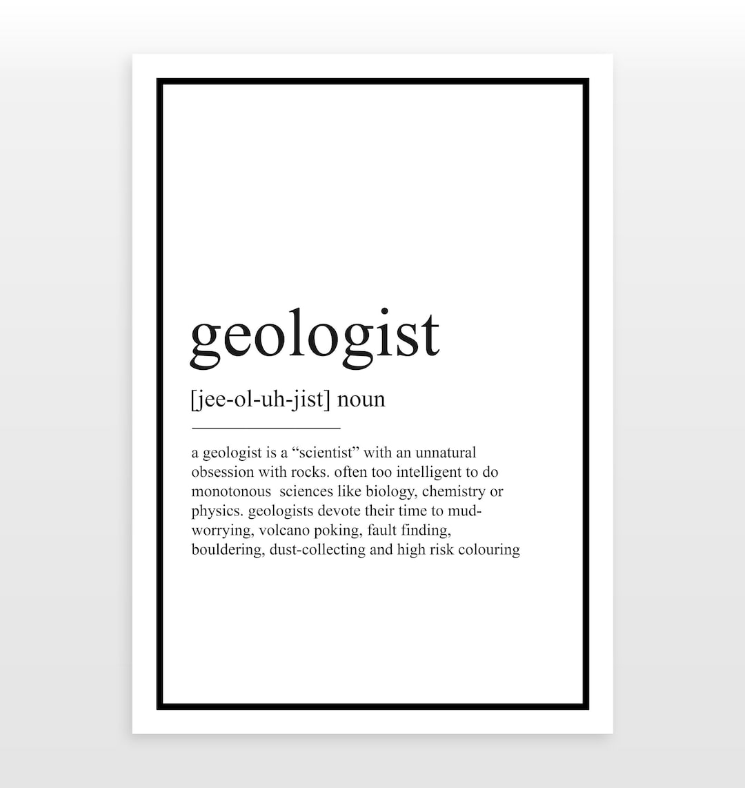 Geologist Definition Print - Etsy UK