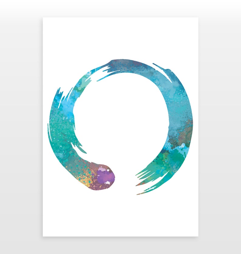Zen Circle - Watercolour Print - Etsy