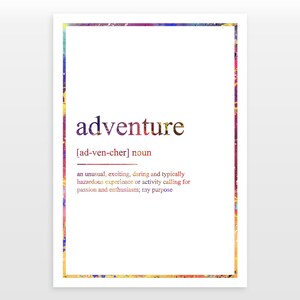 Adventure - Definition Print - Etsy