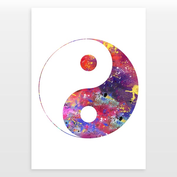 Yin yang watercolor - Etsy France