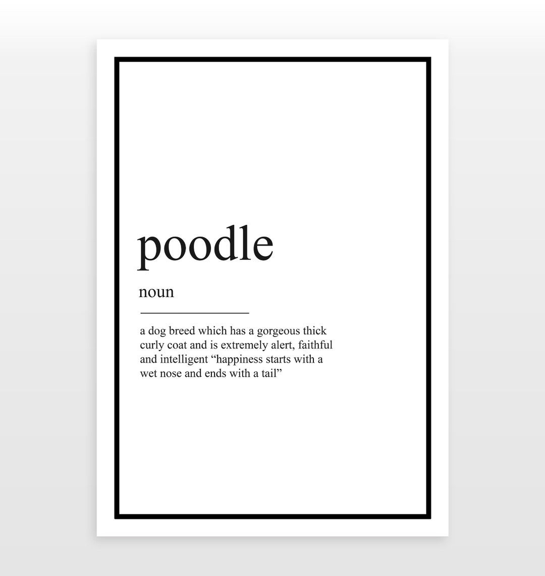 Poodle - Definition Print - Etsy