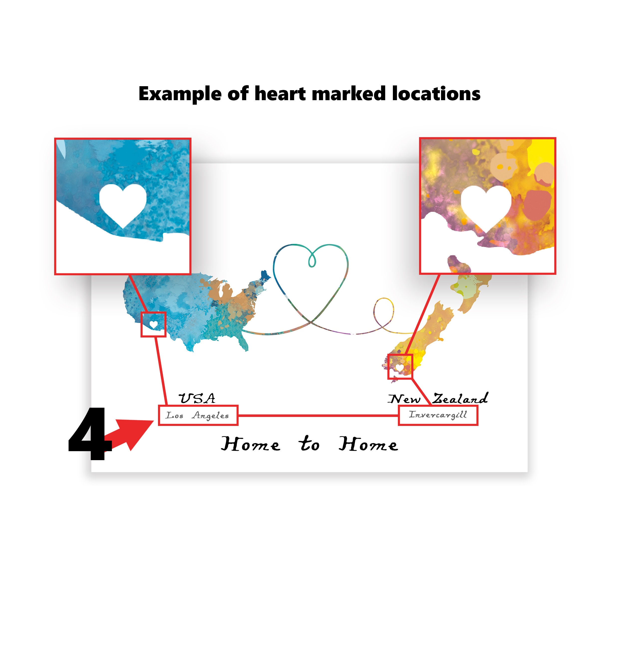 Personalised Map Print Any Two Countries Custom Map Art - Etsy UK