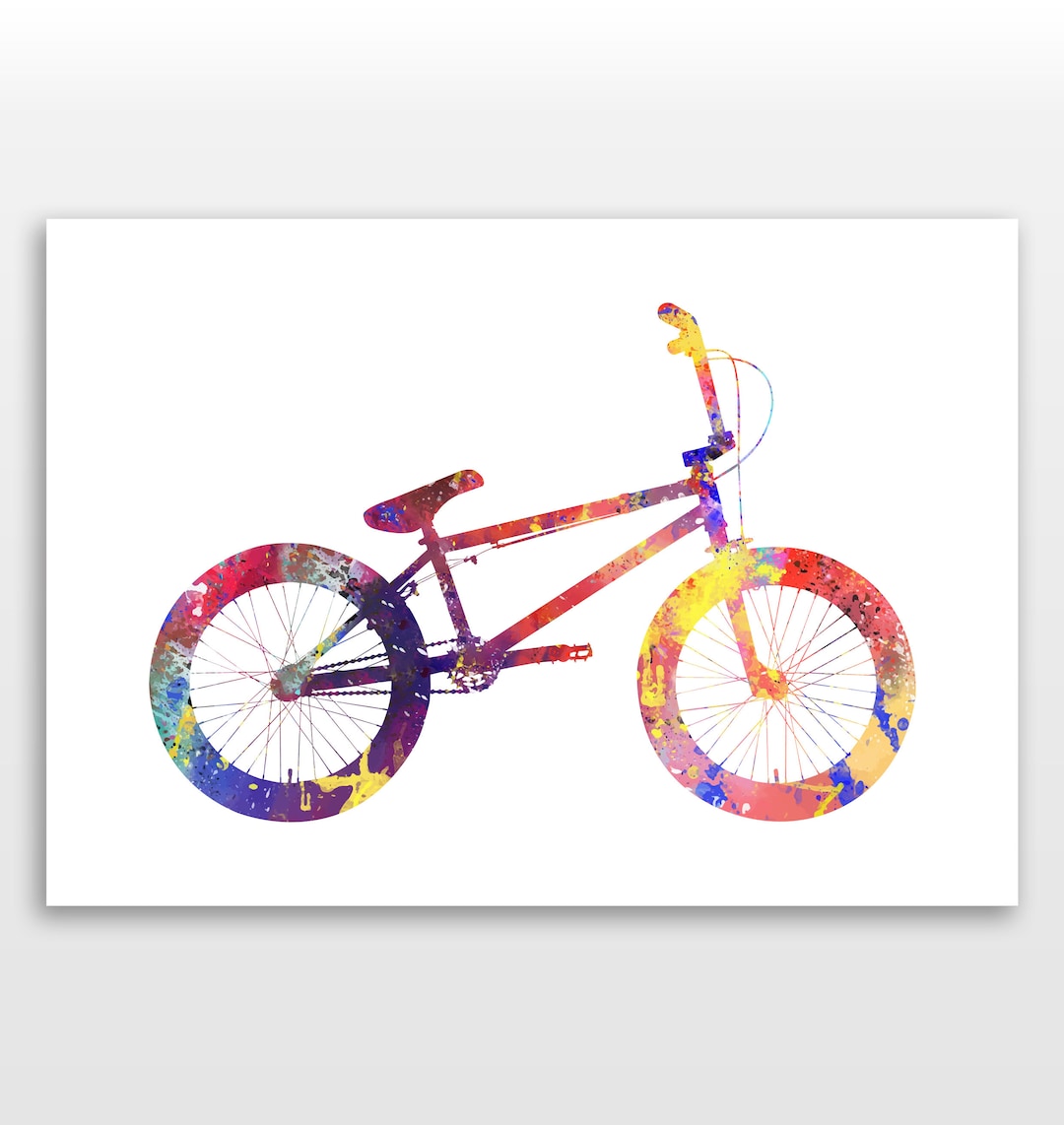 BMX Watercolour Print - Etsy