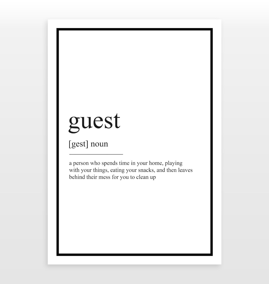 Guest Definition Print - Etsy