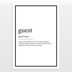 Guest Definition Print - Etsy