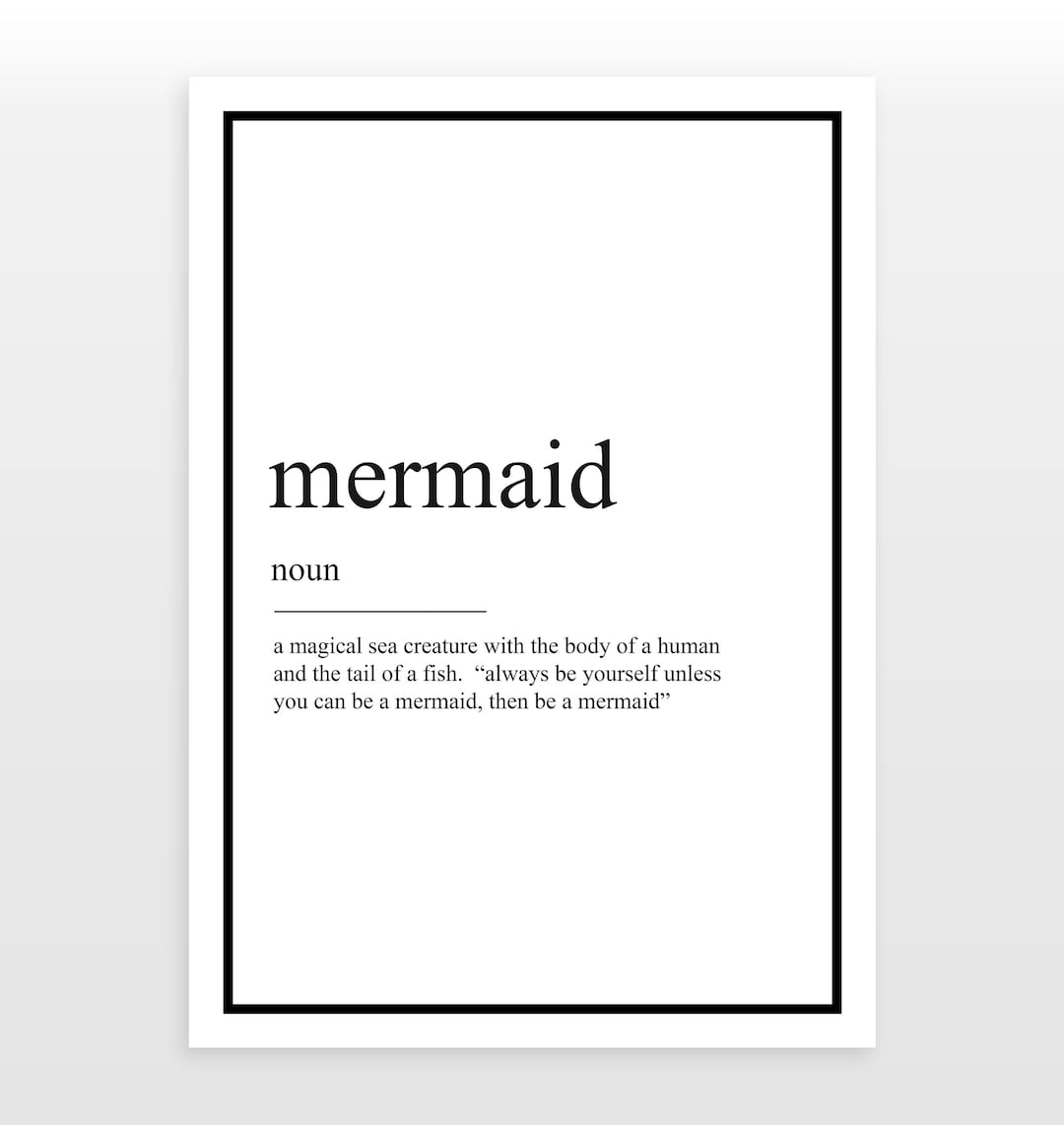 Mermaid - Definition Print - Etsy