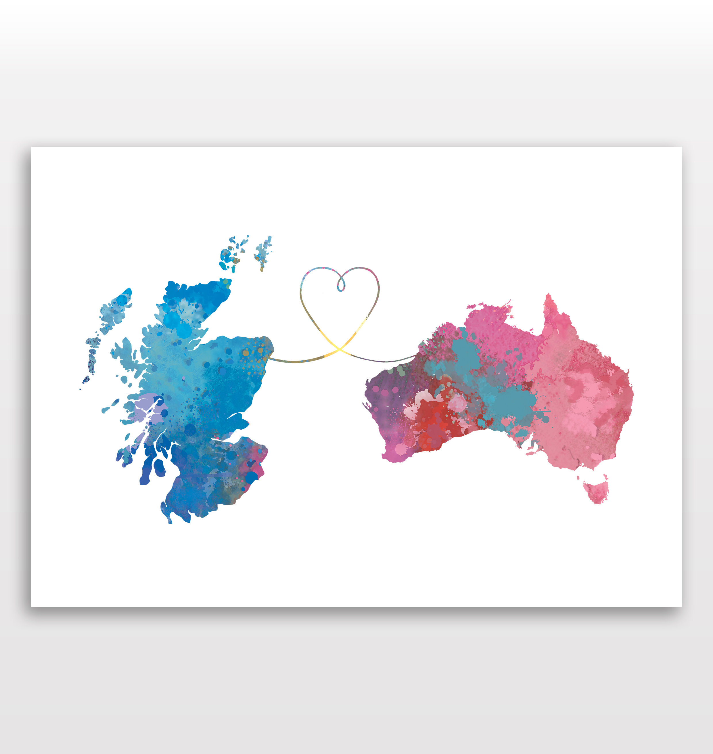 Scotland to Australia Travel Poster Watercolour Print - Etsy UK