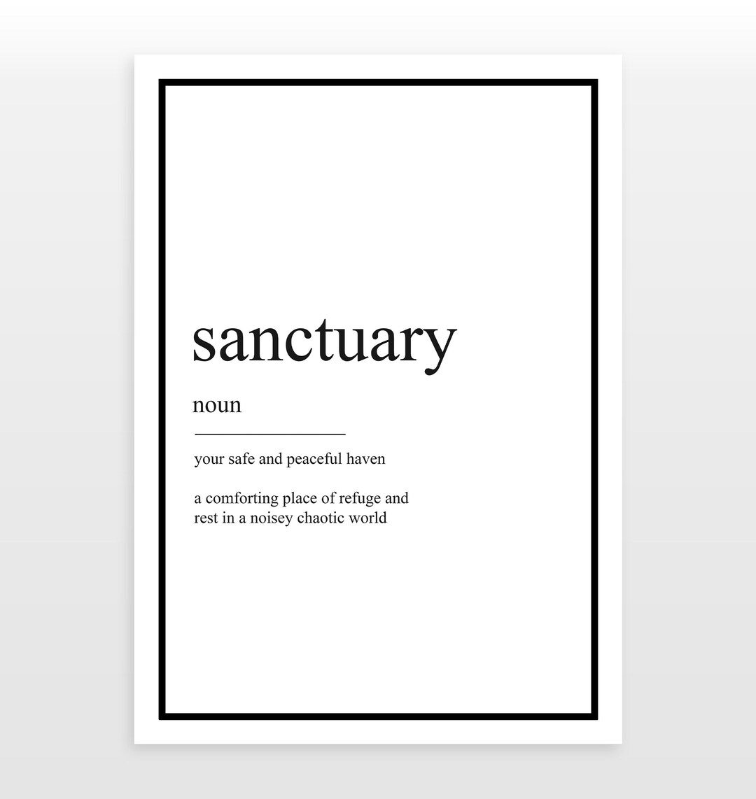 Sanctuary - Definition Print - Etsy