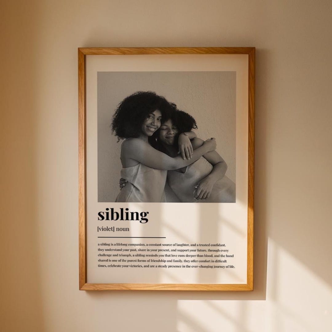Personalised Sibling Definition Photo Print | Custom Sibling Definition ...