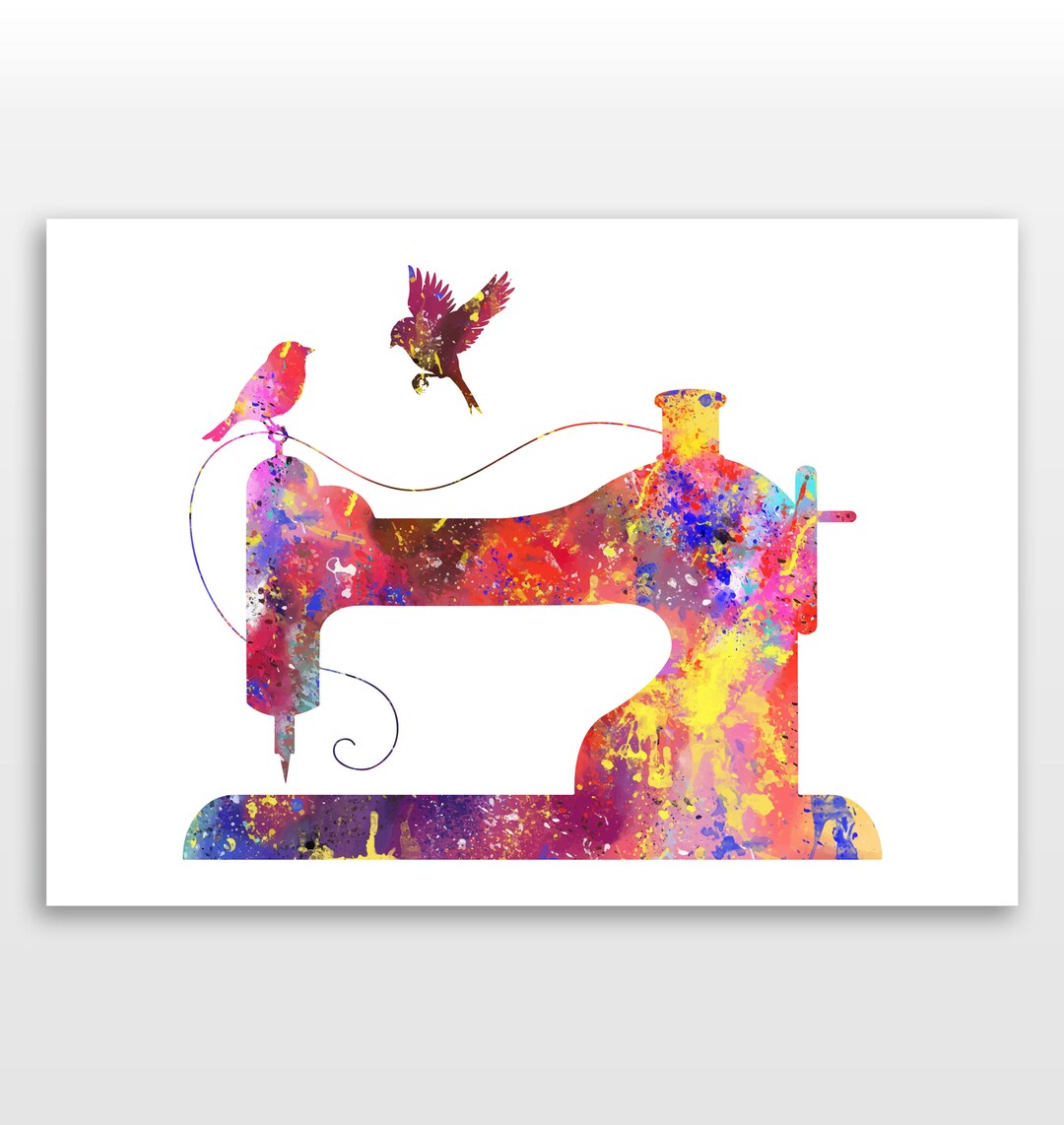 Sewing Machine Poster - Psychotherapy Print - Watercolour Print - Etsy
