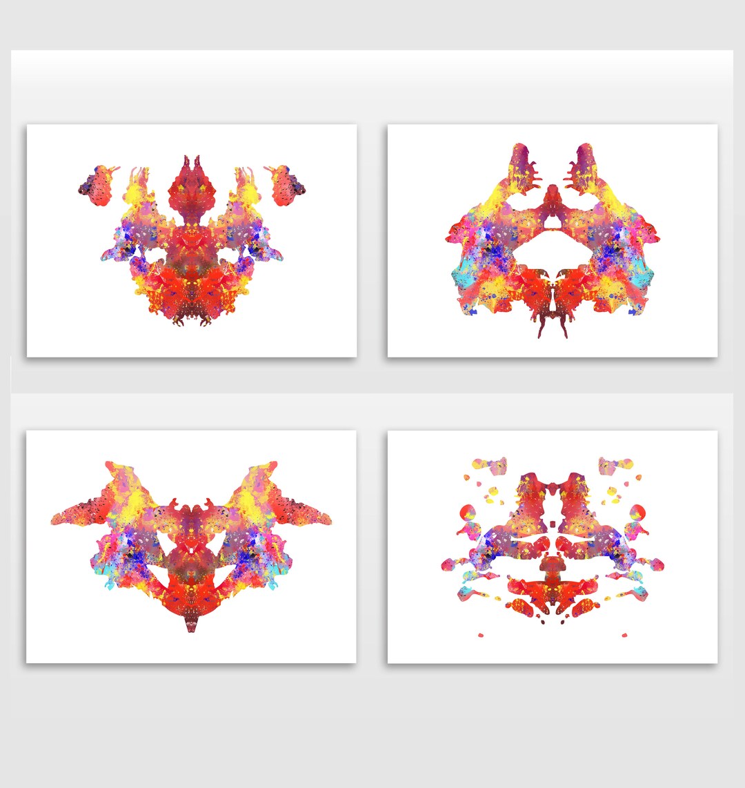 Rorschach Poster Set Pf 4 - Psychotherapy Prints - Watercolour Print - Etsy