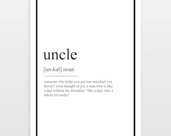 Uncle Definition Print Best Uncle Ever Gift New Uncle Family - Etsy