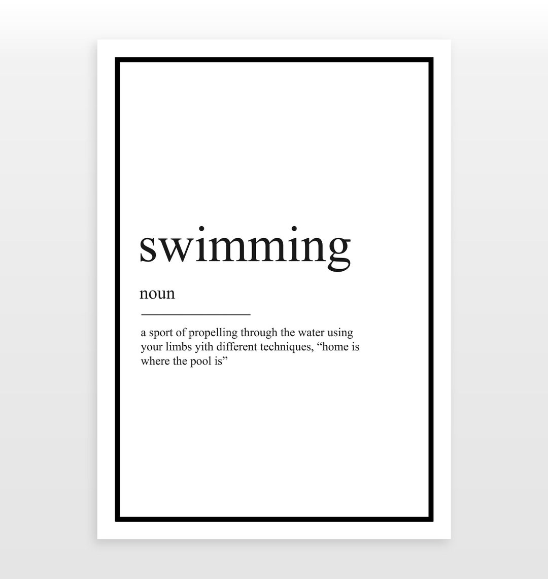 Swimming Definition Print Watercolour - Etsy