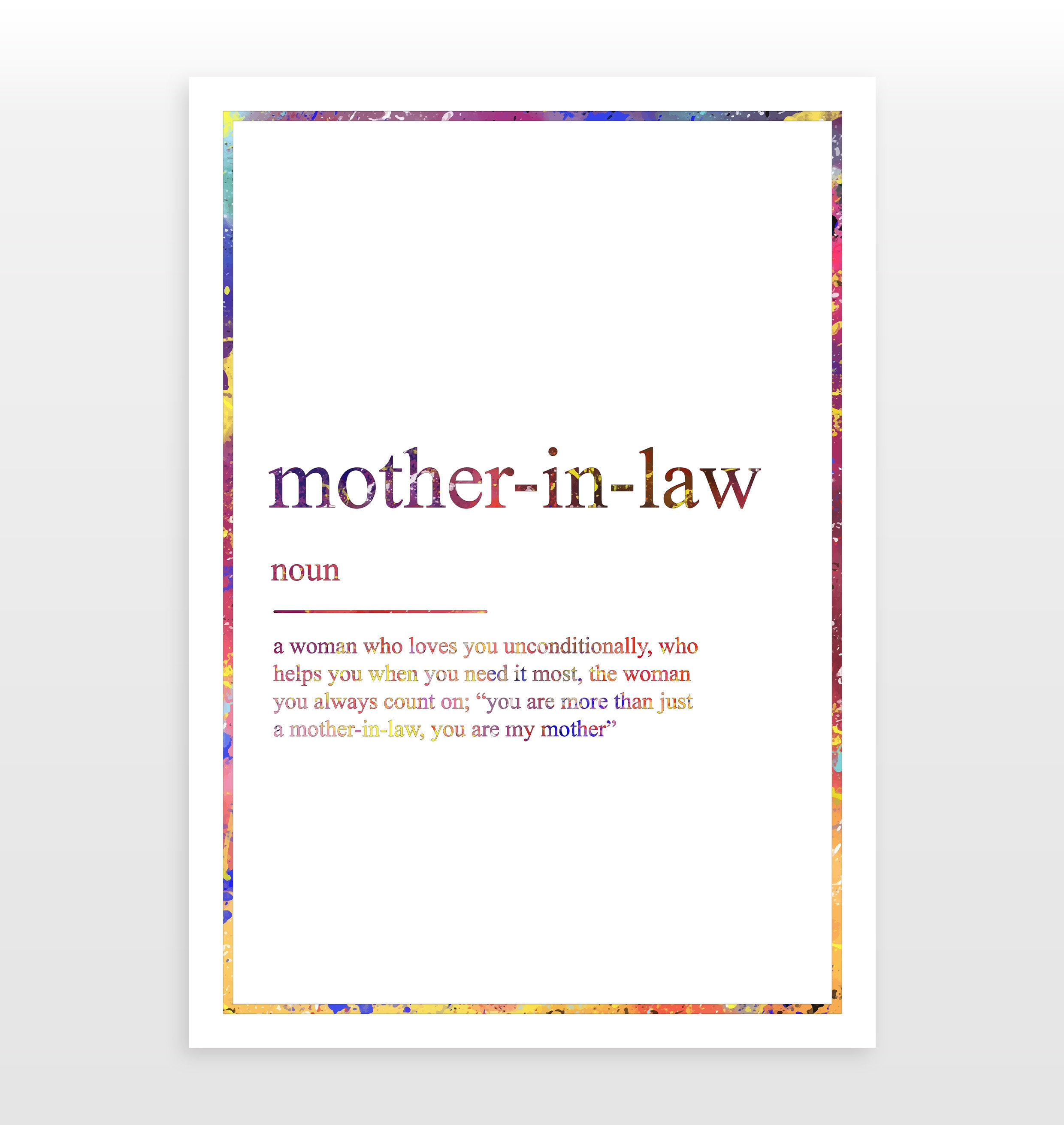 Mother in Law Definition Print - Etsy