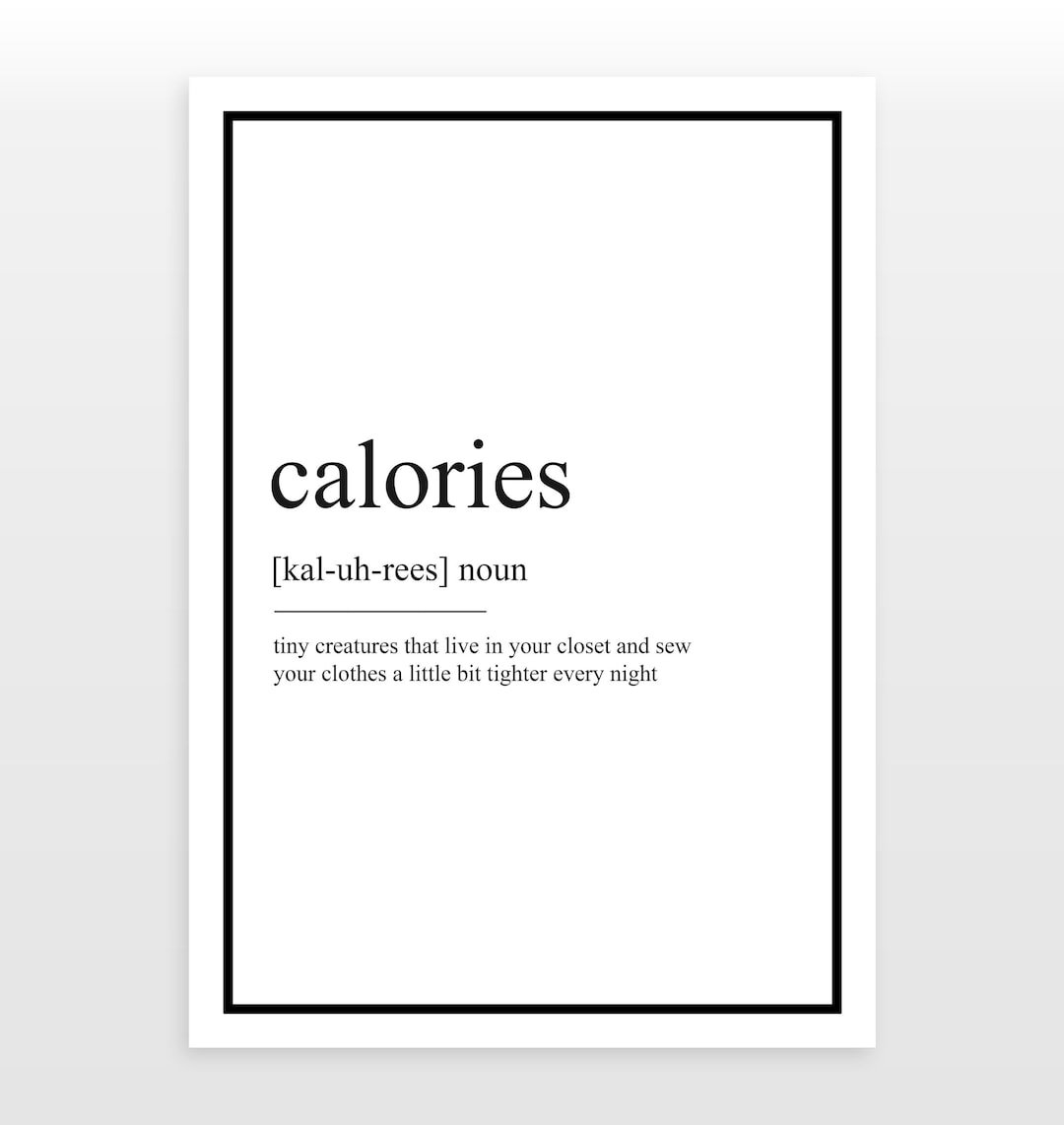 Calories - Definition Print - Etsy