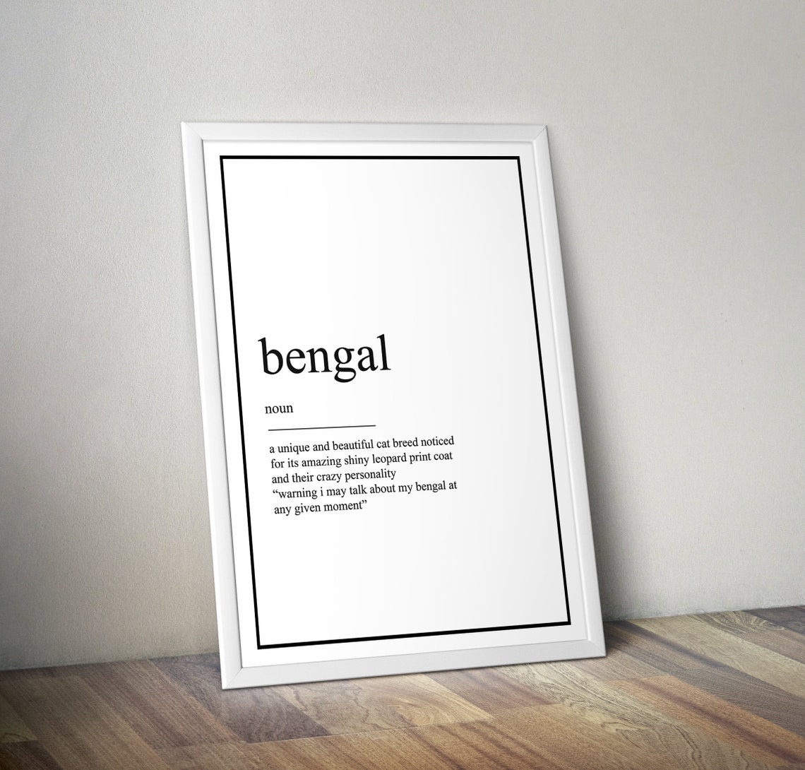 Bengal Cat Definition Print - Etsy UK