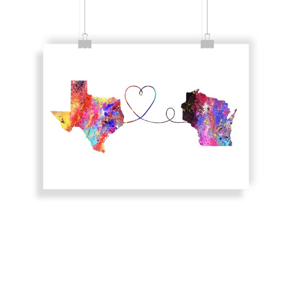 Texas to Wisconsin Svg - Etsy