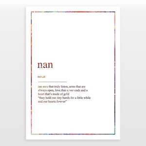 Nan Definition Print poster | Etsy