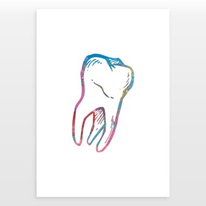 Molar Tooth Poster - Dental Print - Watercolour Print - Etsy