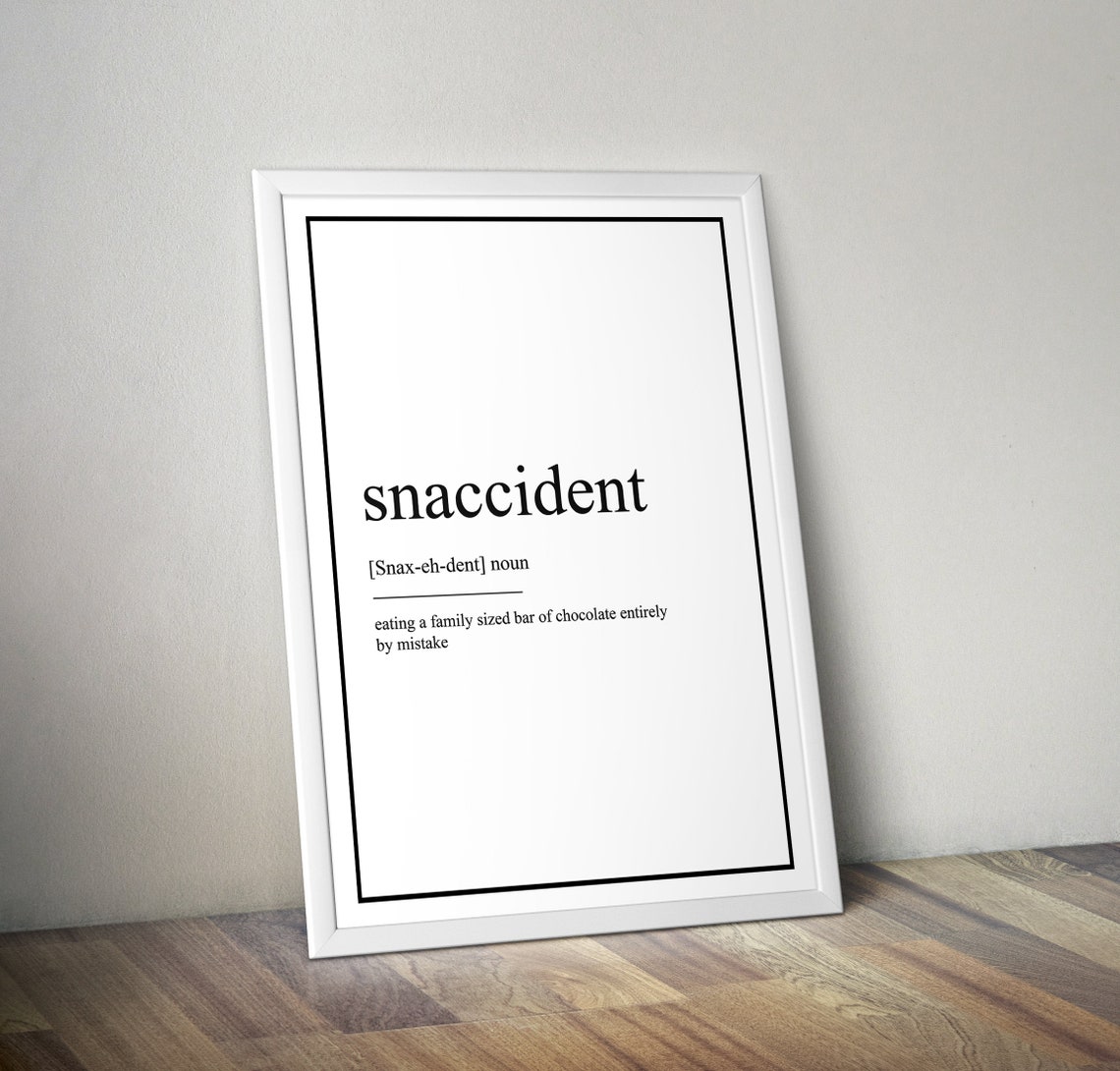 Snaccident Definition Print - Etsy