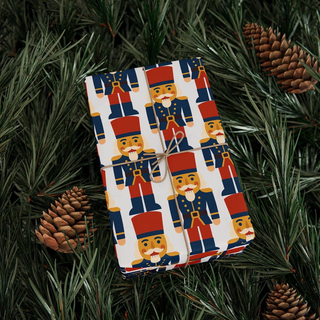 Nutcracker Pattern Wrapping Paper Roll - Etsy