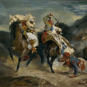 Eugene Delacroix the Combat of the Giaour and Hassan 1826, High Quality ...