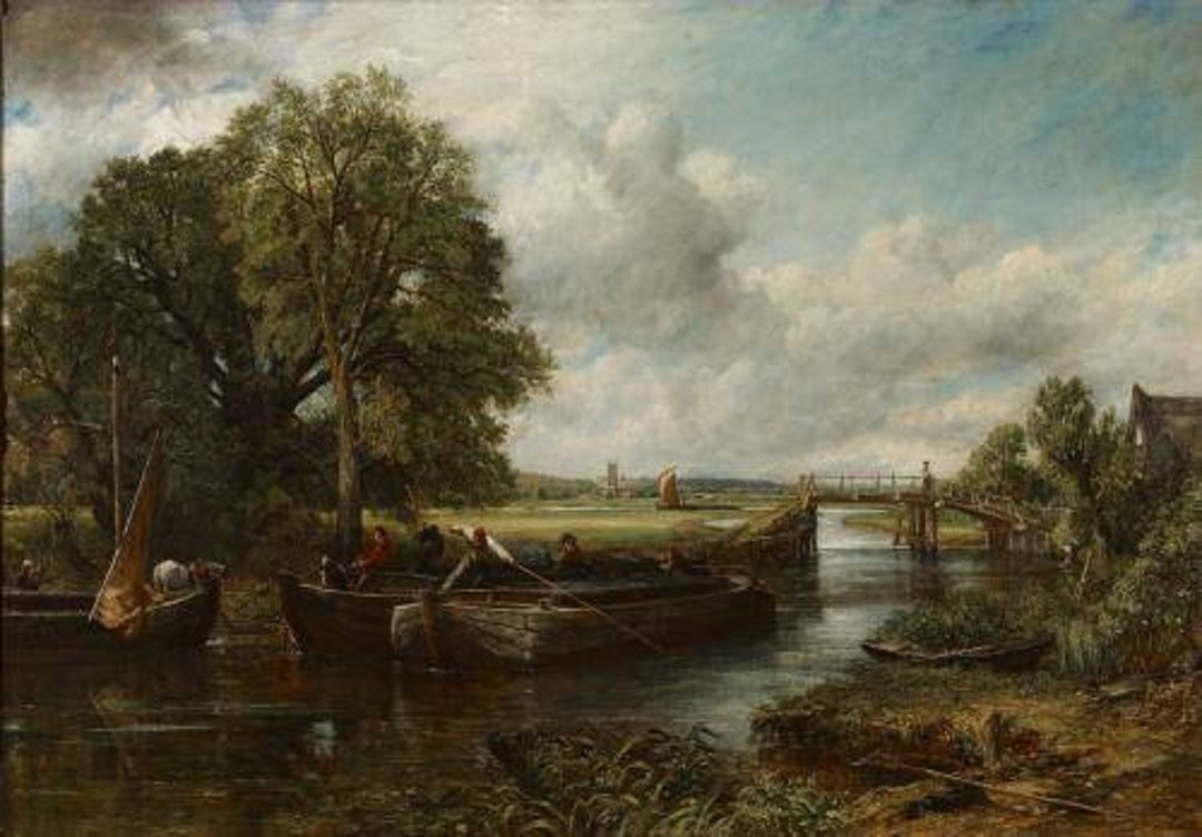 John Constable View on the Stour Near Dedham 1822, Large Oil Painting ...