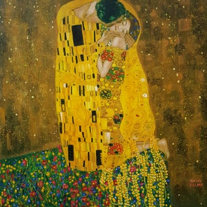 Gustav Klimt the Kiss 1907-1908 Oil on Canvas High Quality - Etsy