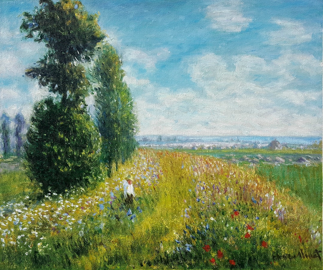 Claude Monet Meadow With Poplars 1875 Impressionism High - Etsy