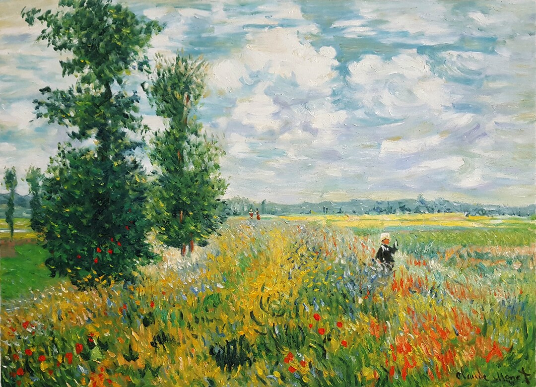 Claude Monet Poppy Fields Near Argenteuil 1875, Handmade Oil Painting ...