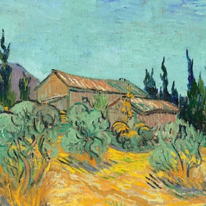 Vincent Van Gogh Wooden Sheds (huts Surrounded by Olive Trees and ...