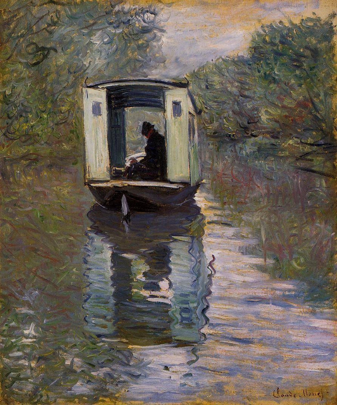 Claude Monet the Studio Boat (le Bateau-atelier) 1876, Impressionism ...