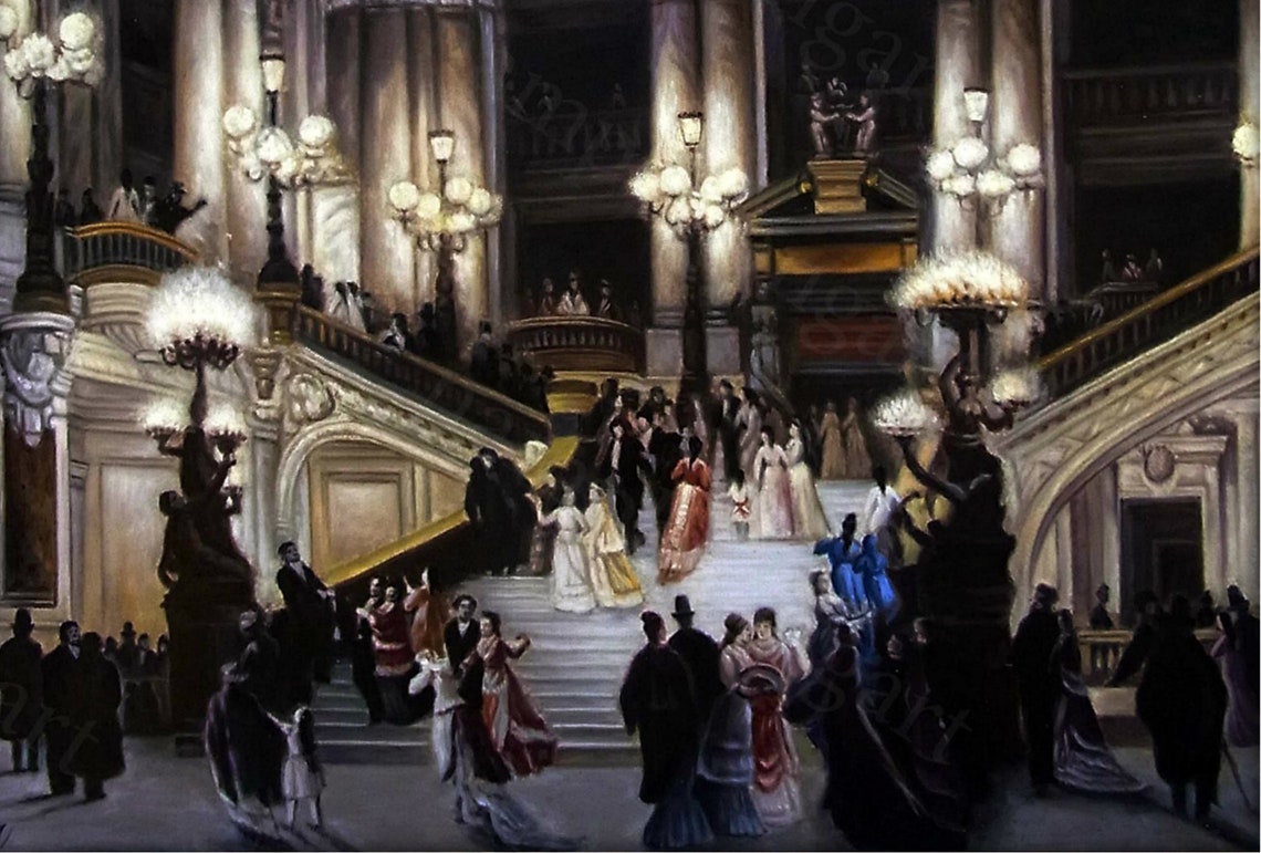 The Staircase of the Opera by Louis Beroud Handmade oil | Etsy