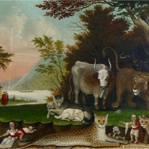Edward Hicks Peaceable Kingdom 1848, High Quality Hand Painted Oil ...