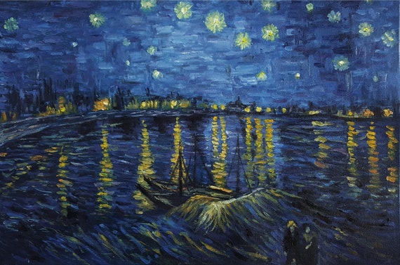 Vincent Van Gogh Starry Night Over the Rhone High Quality - Etsy