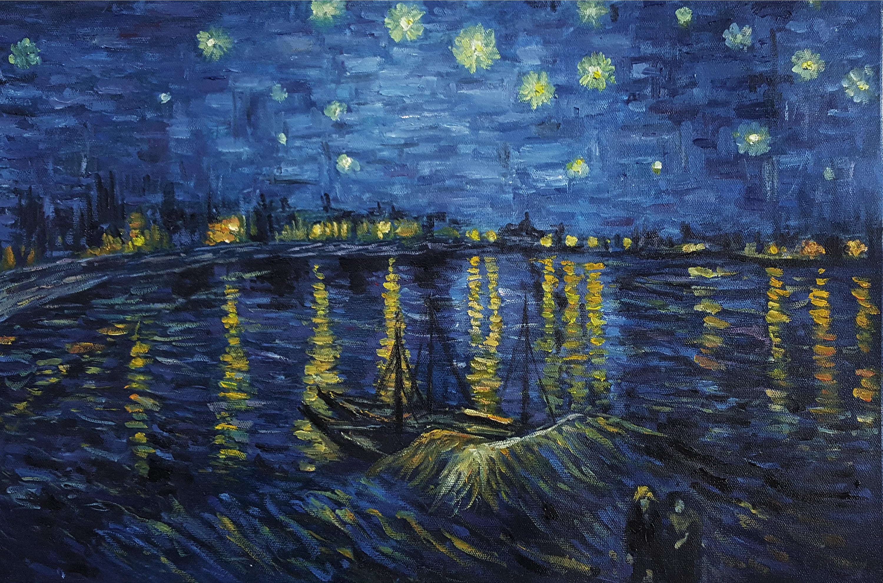 Vincent Van Gogh Starry Night Over the Rhone High Quality - Etsy UK