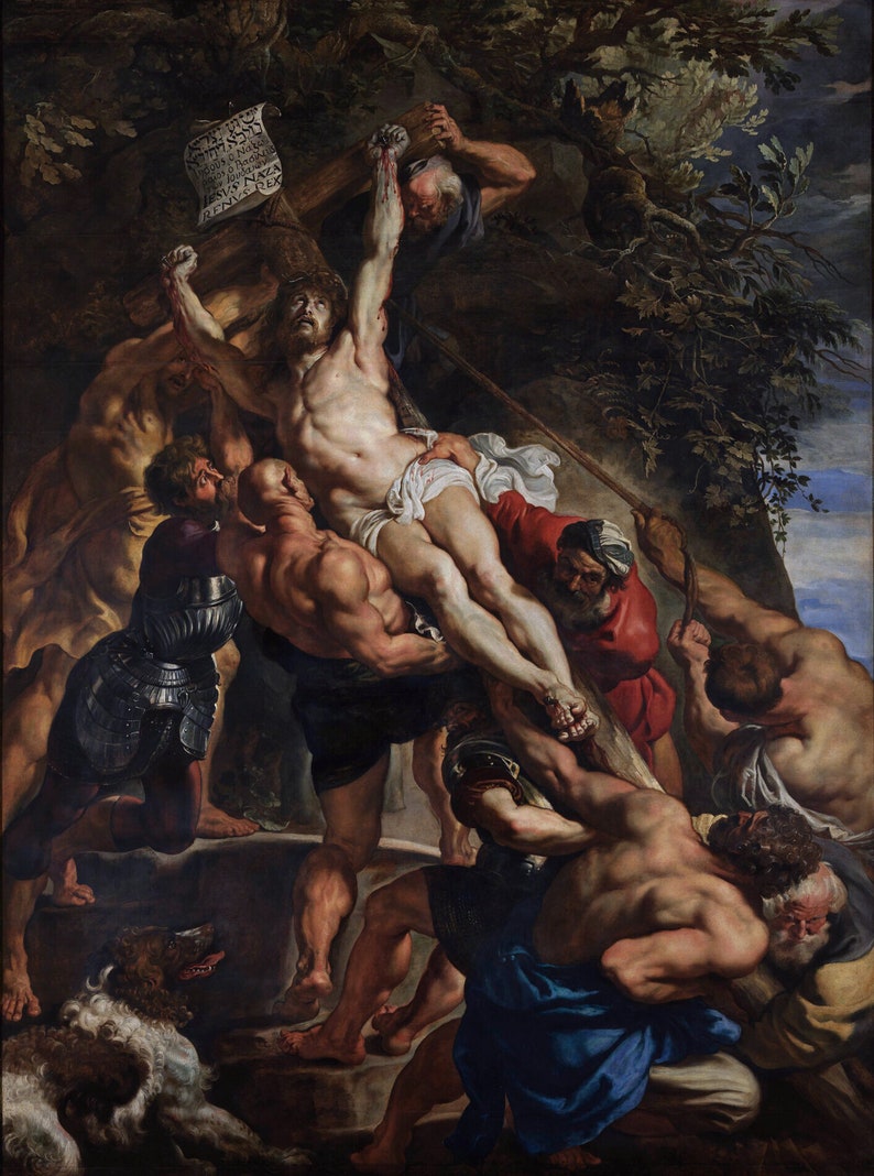 Peter Paul Rubens Elevation of the Cross, Central Panel C. 1610, High Quality Hand Painted Oil ...