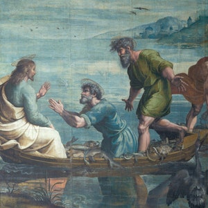 Raphael the Miraculous Draft of Fishes 1515, Raphael Cartoons, Oil on ...