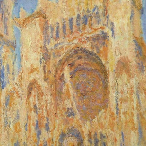 Claude Monet Rouen Cathedral, Facade (sunset), Harmony in Gold and Blue ...