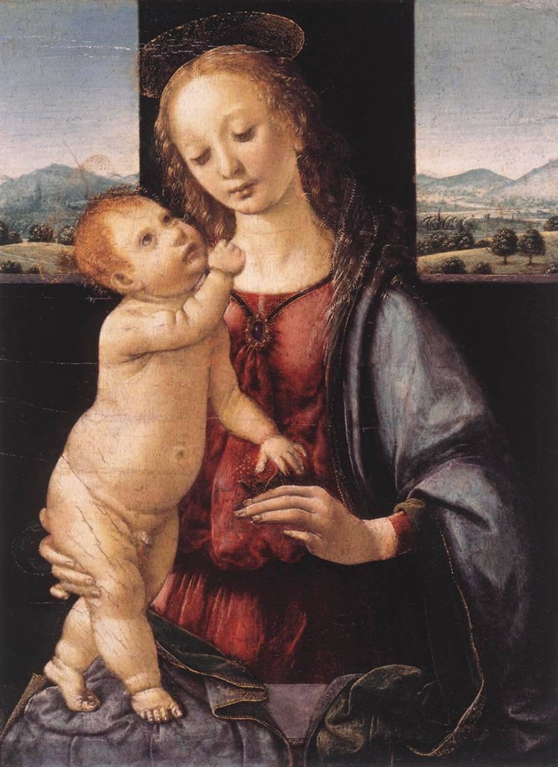 Leonardo Da Vinci Madonna and Child With a Pomegranate 1470, High ...