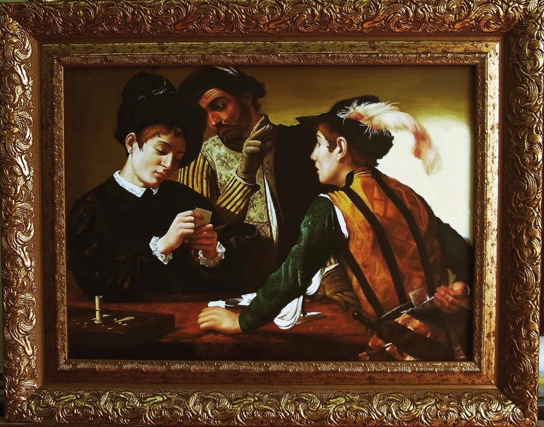 Caravaggio The Cardsharps High quality oil painting | Etsy