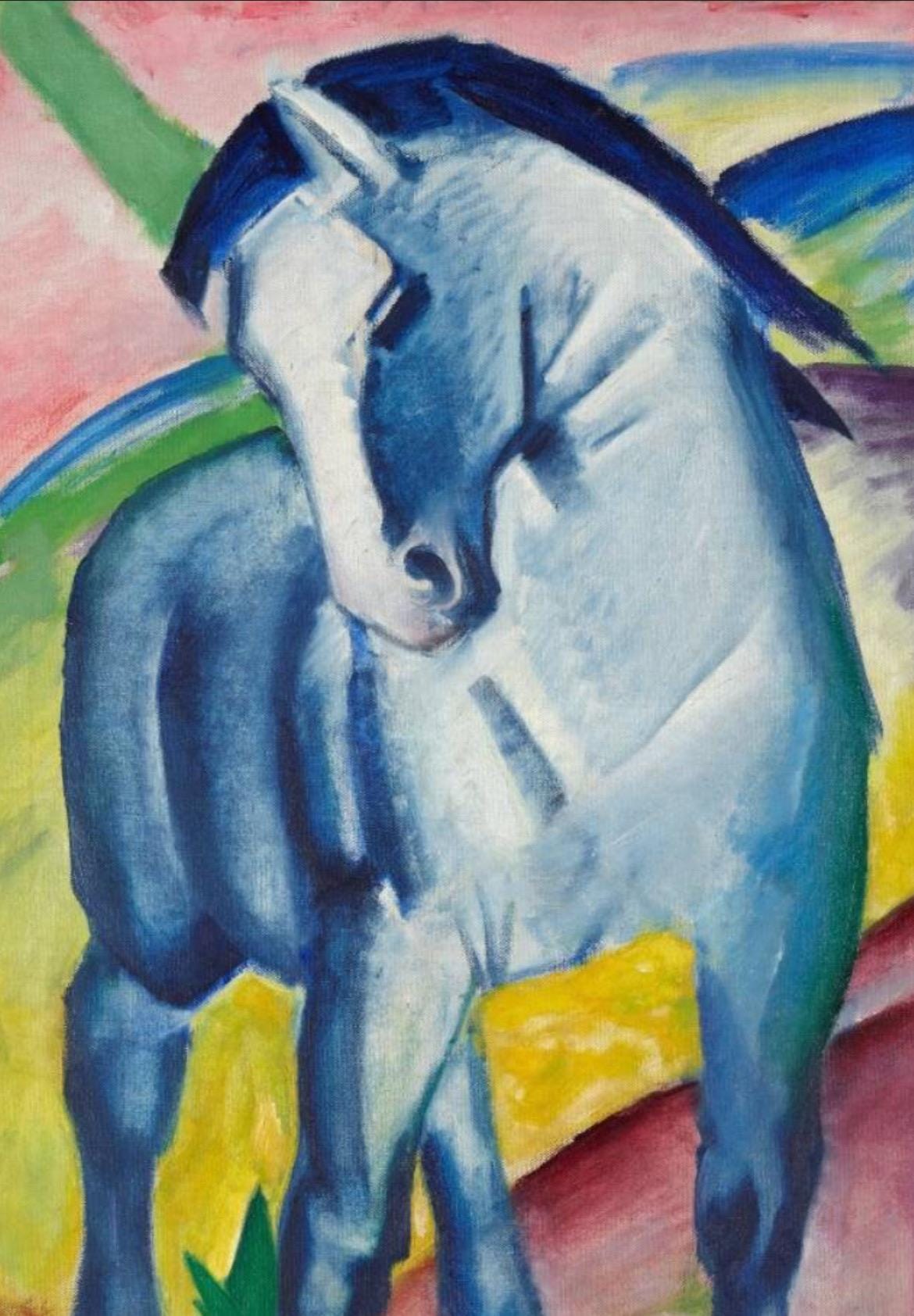 Franz Marc Blue Horse I 1911, High Quality Oil Painting Reproduction - Etsy