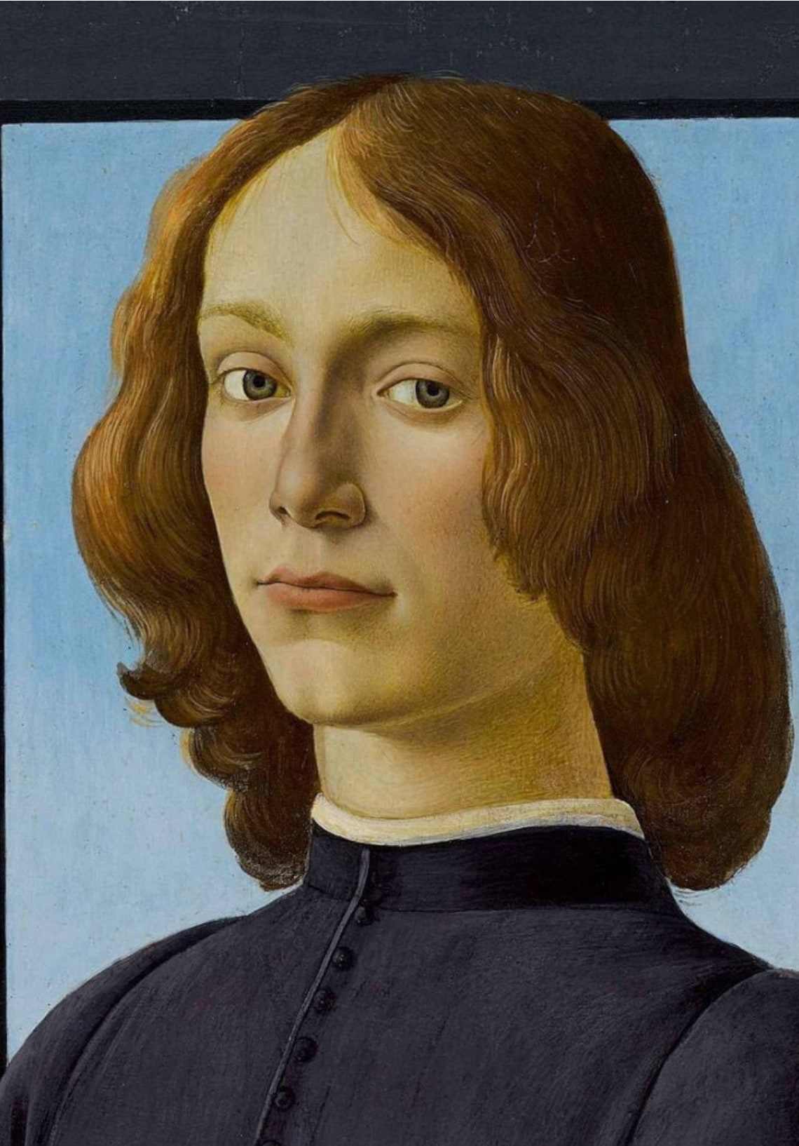 Sandro Botticelli portrait of a Young Man Holding a Roundel 1480, High ...