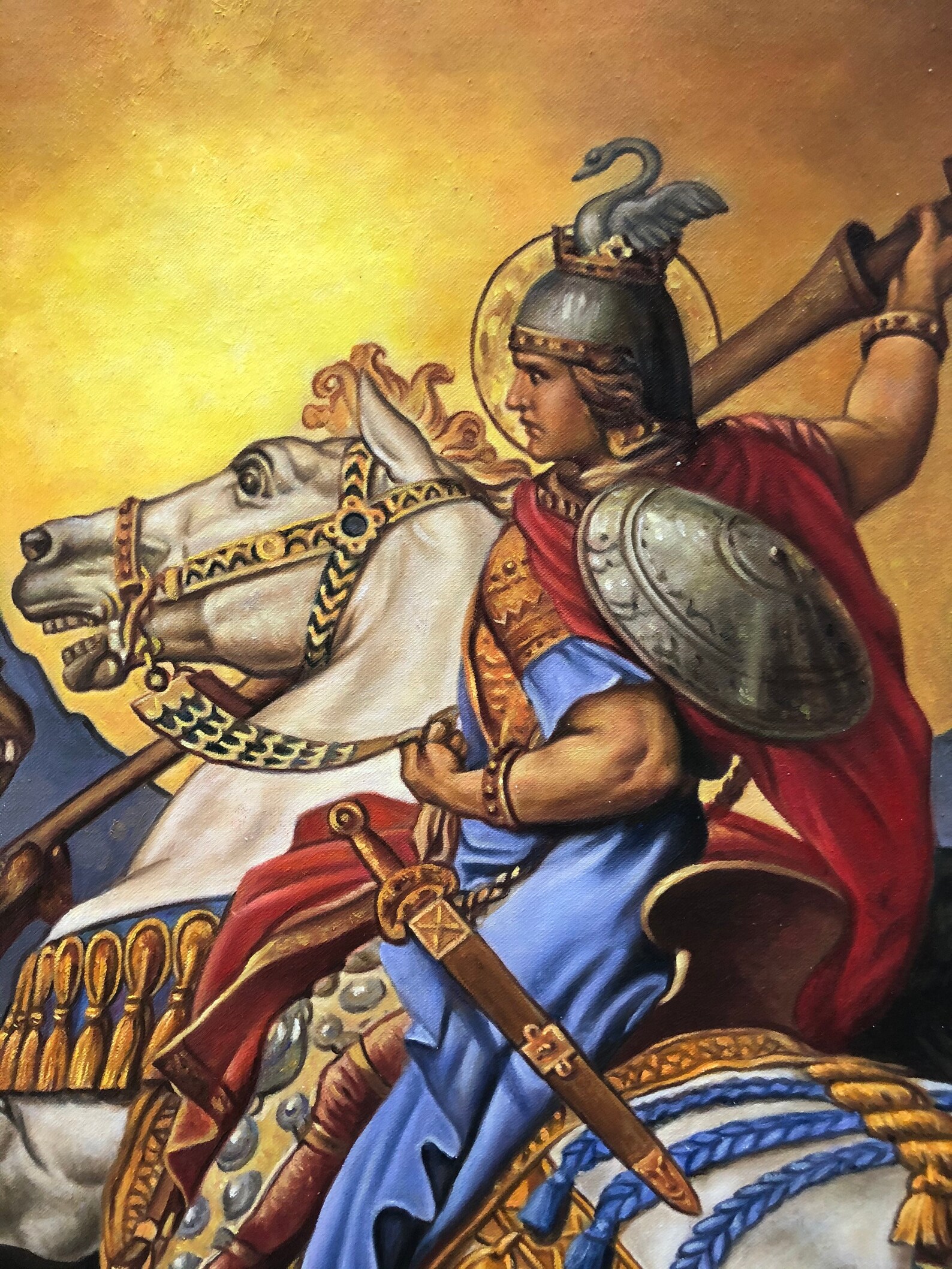 Saint George Killing the Dragon - 60x102cm, Hand Painted Oil Painting ...
