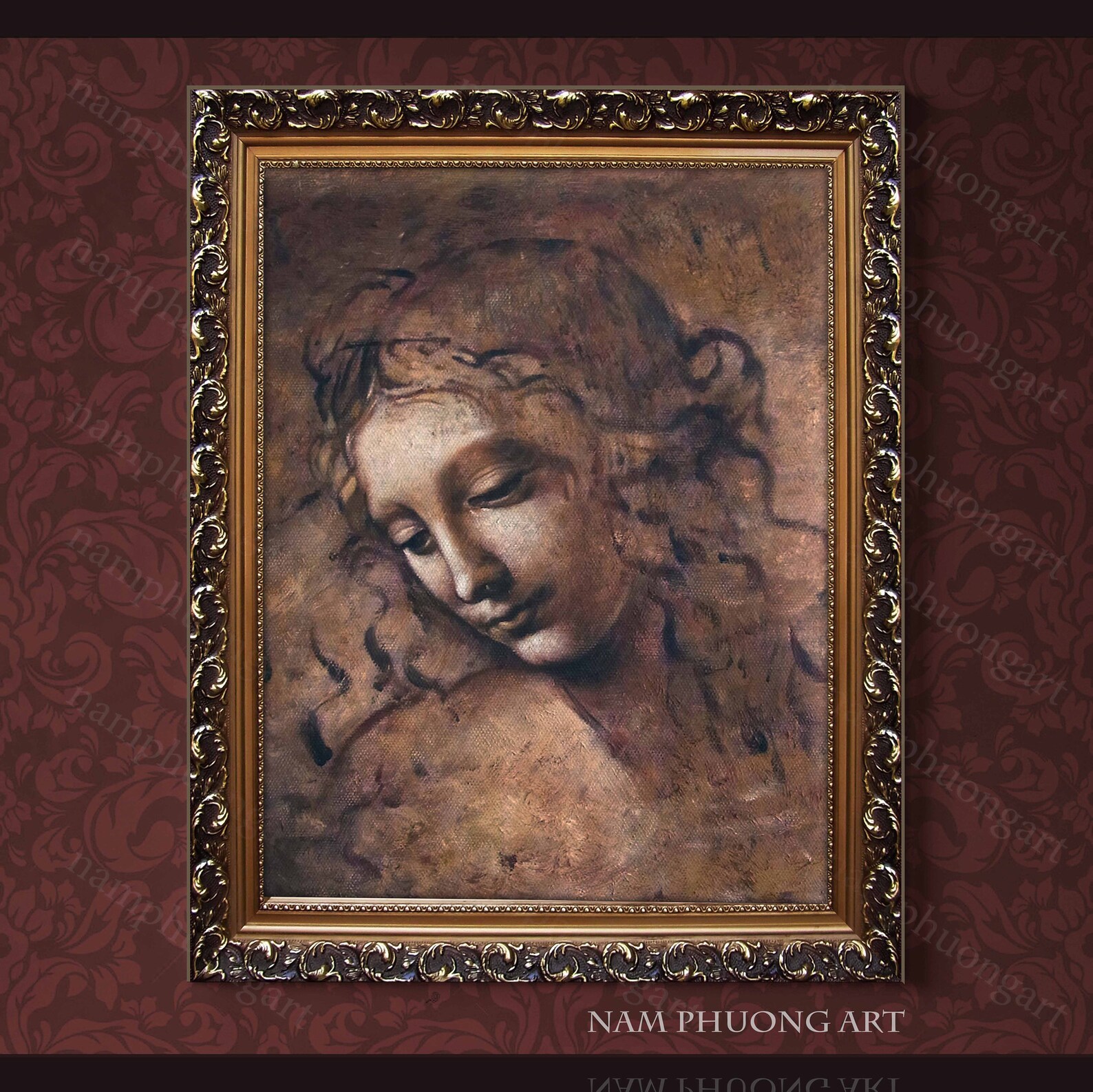 Leonardo Da Vinci La Scapigliata Head of A Young Woman With | Etsy