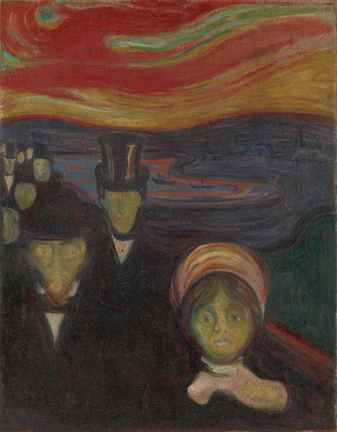 Edvard Munch Angst 1894, High Quality Oil Painting Reproduction - Etsy