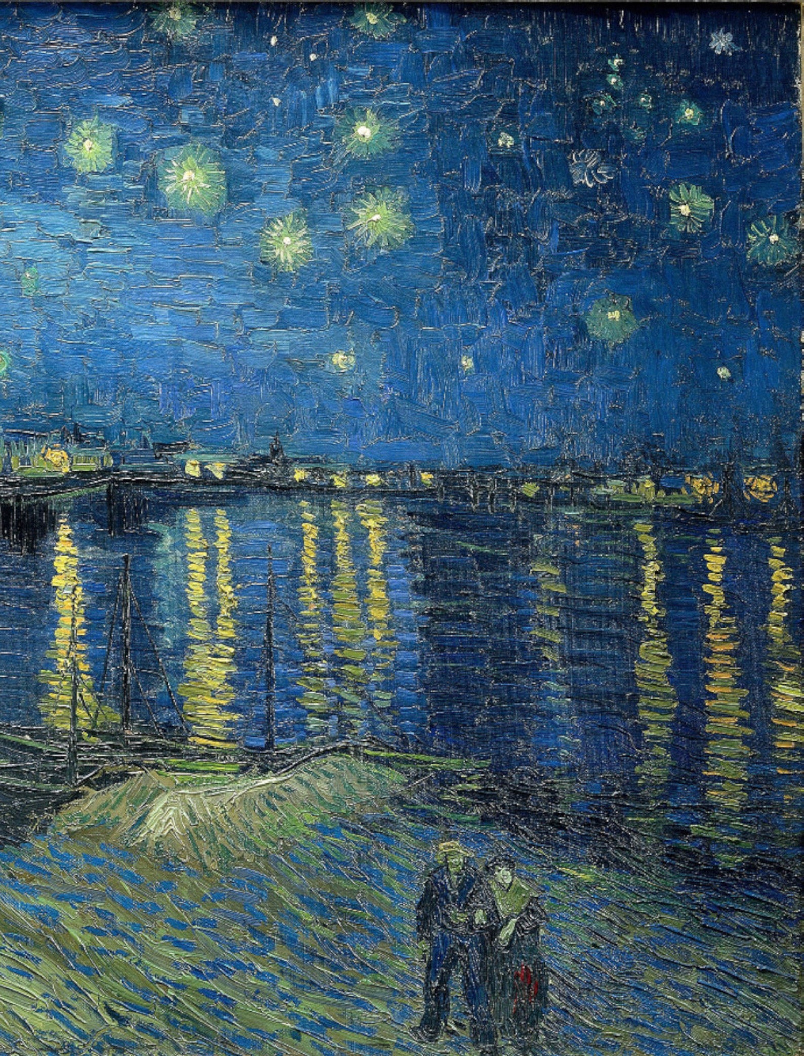 Vincent Van Gogh Starry Night Over the Rhone, High Quality Hand Painted ...