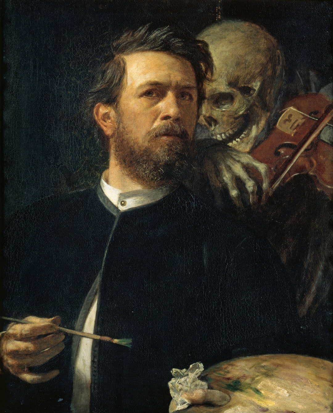 Arnold Bocklin Self-portrait With Death Playing the Fiddle 1872, High ...